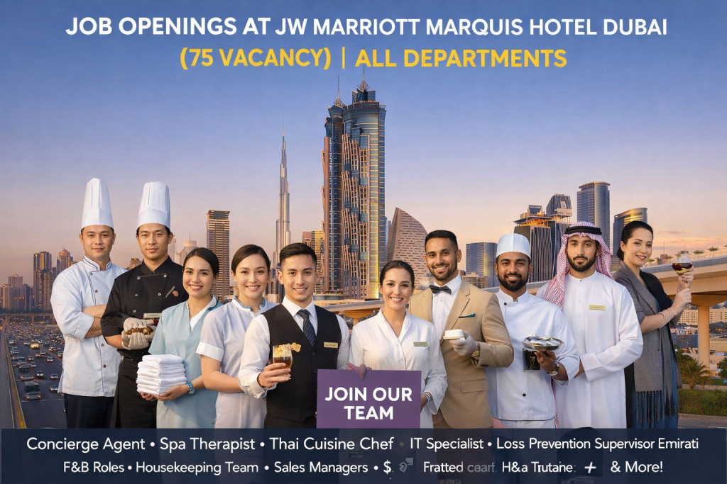 Job Openings at JW Marriott Marquis Hotel Dubai (75 Vacancy) | All ...